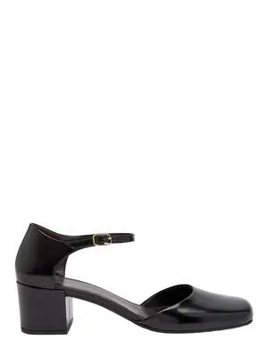 THE ROW Penelope 50 Patent Leather Pumps - Black