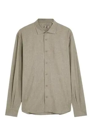 Herno Wool And Silk-blend Overshirt - Light Grey