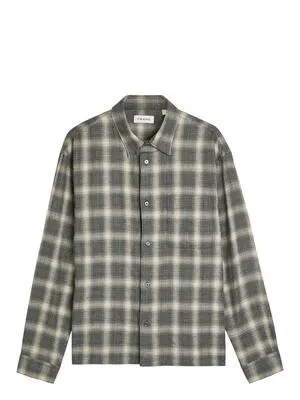 FRAME Plaid Brushed Cotton Shirt - Grey