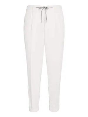 Eleventy Cotton Drawstring Tapered Trousers - White