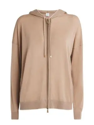 Eleventy Wool Zip Hoodie - Beige
