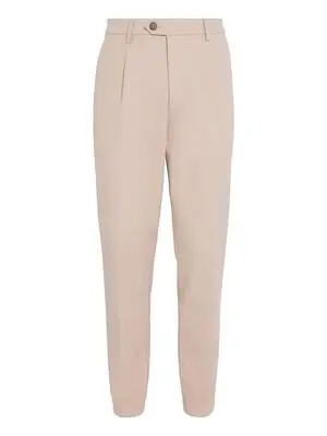Eleventy Stretch-cotton Tapered Trousers - Beige