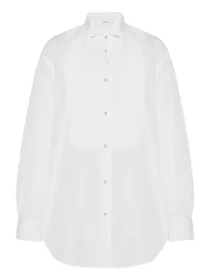 THE ROW Erelia Cotton Tuxedo Shirt - White