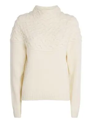 Theory Wool-cashmere Cable-knit Sweater - Ivory