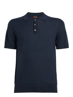 Barena Venezia Extrafine Merino Polo Shirt - Navy