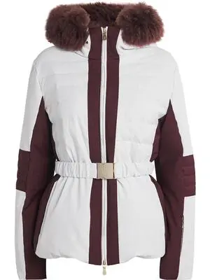 Eleventy Down Shearling-trim Parka - Burgundy