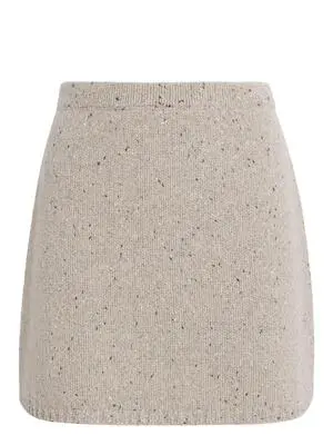 Theory Wool-blend Mini Skirt - Beige