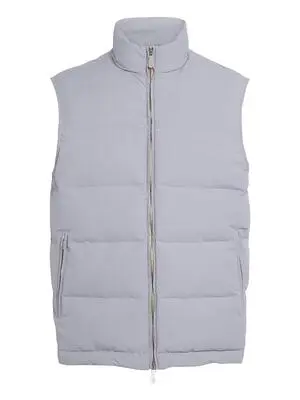 Eleventy Wool-blend Down Puffer Gilet - Blue
