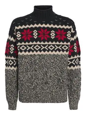 Polo Ralph Lauren Wool Snowflake Rollneck Sweater - Grey