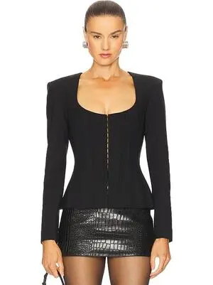 CEREN OCAK Corset Detailed Shirt - Black