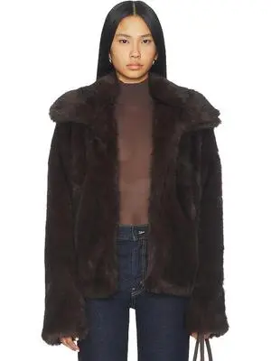 SNDYS Leila Faux Fur Jacket - Chocolate