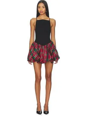 Free People Tinsel Kiss Mini Dress - Red Plaid