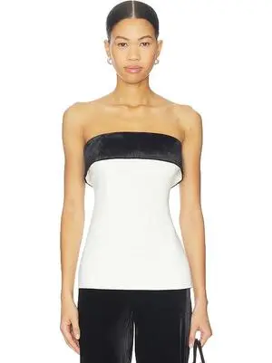 Cami Nyc Rohan Velvet Trim Top - White & Black