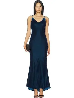MAUDE CLUB Marissa Dress - Dark Teal