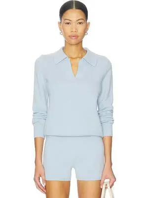 AEXAE Cashmere Polo Jumper - Light Blue