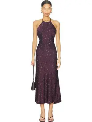 Astr The Label Halley Midi Dress - Deep Purple