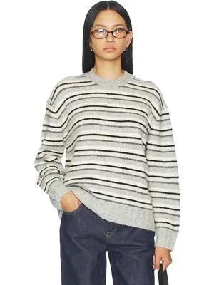 PISTOLA Hanna Variegated Stripe Sweater - Grey & White Stripe