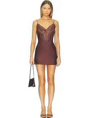 GUIZIO X Nova Slip Mini Dress - Chocolate Brown