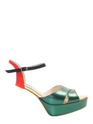 FREYA ROSE Kami Ankle Strap Pearl Heel Sandal - Green