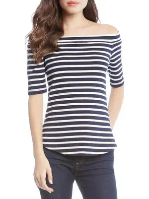 Karen Kane Off-the-shoulder Stripe Top - Striped