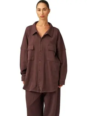 GOTTEX BEACH LIFE Cozy Coast Airport Button Up Shacket - Brown