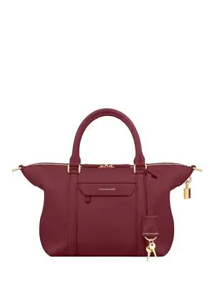 MAISON DE SABRE Small Leather Weekender - Plum Red
