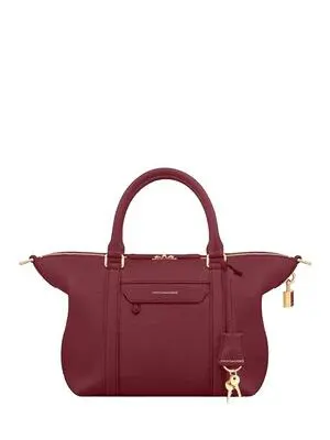 MAISON DE SABRE Small Leather Weekender - Plum Red