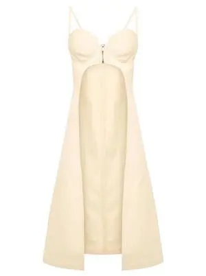 JENDUE Davidson Body Dress Ecru