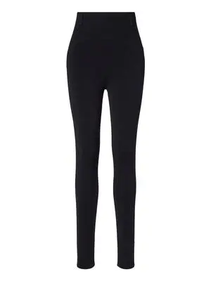 Alaïa Ribbed-knit High-rise Leggings - Black