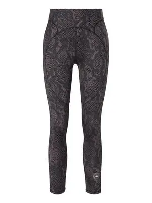 Adidas By Stella McCartney Printed High-rise Leggings - Black