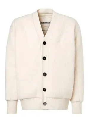 Moncler Jil Sander Virgin Wool Down Cardigan - White