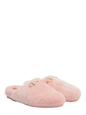 GUCCI Horsebit Shearling Mules