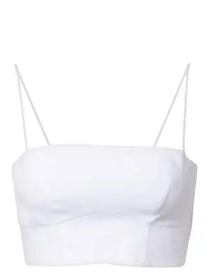 Gabriela Hearst Linen Crop Top - White