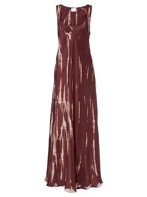 Anna Kosturova Tie-dye Silk Maxi Dress - Brown