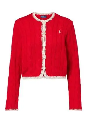 Polo Ralph Lauren Cable-knit Cotton Cardigan - Red