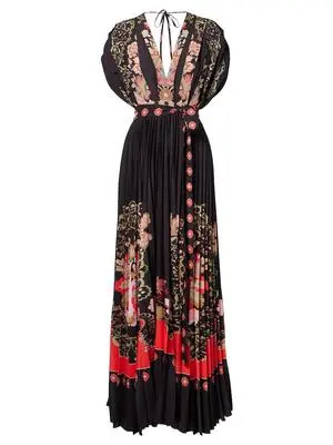 La DoubleJ Accordion Pleated Printed Maxi Dress - Multicoloured