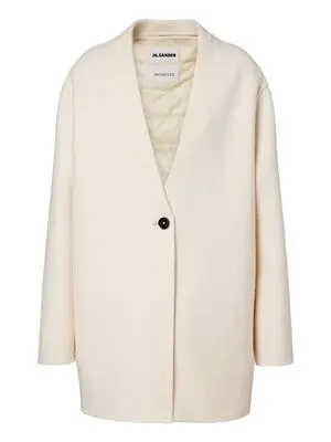 Moncler Jil Sander Virgin Wool Down Coat - White