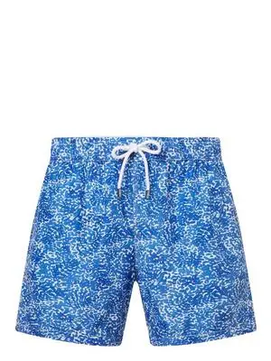 Fedeli Madeira Printed Swim Trunks - Blue