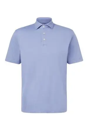 Fedeli Zero Cotton Jersey Polo Shirt - Blue