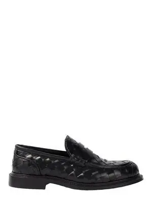 Bottega Veneta James Intrecciato Leather Penny Loafers - Black