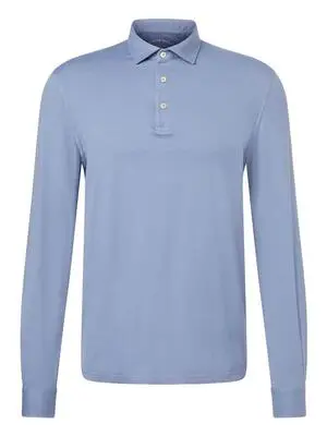 Fedeli Zero Cotton Jersey Polo Shirt - Blue