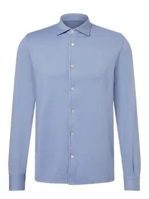 Fedeli Jason Cotton Jersey Shirt - Blue