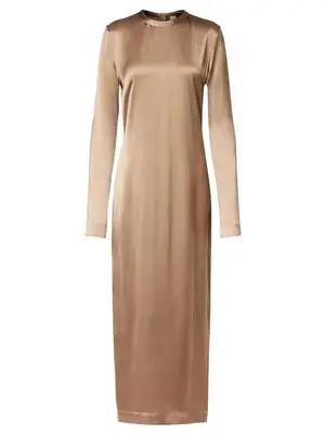 TOTEME Satin Maxi Dress - Beige