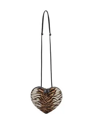 Alaïa Le Coeur Small Calf Hair Crossbody Bag Multicoloured