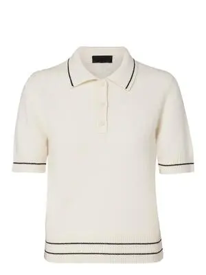 NILI LOTAN Carline Cashmere Polo Shirt - White
