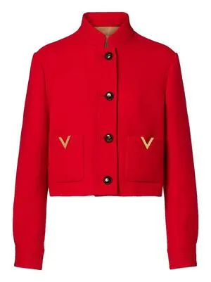 Valentino Garavani Vgold Wool And Silk Jacket - Red