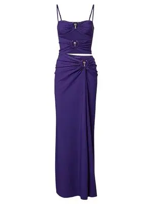 Christopher Esber Cutout Ruched Maxi Dress - Purple