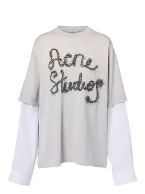 Acne Studios Edra Layered Cotton T-shirt - Grey