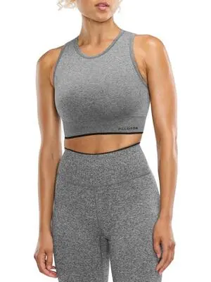 PELOTON Seamless Melange High Neck Bra - Black