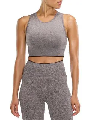 PELOTON Seamless Melange High Neck Bra - Cocoa